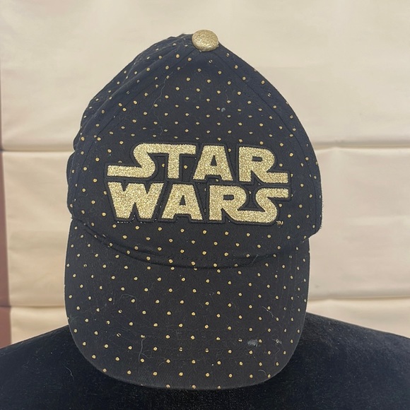 Star Wars | Accessories | Star Wars Cap Kids Black With Gold Logo Polka ...